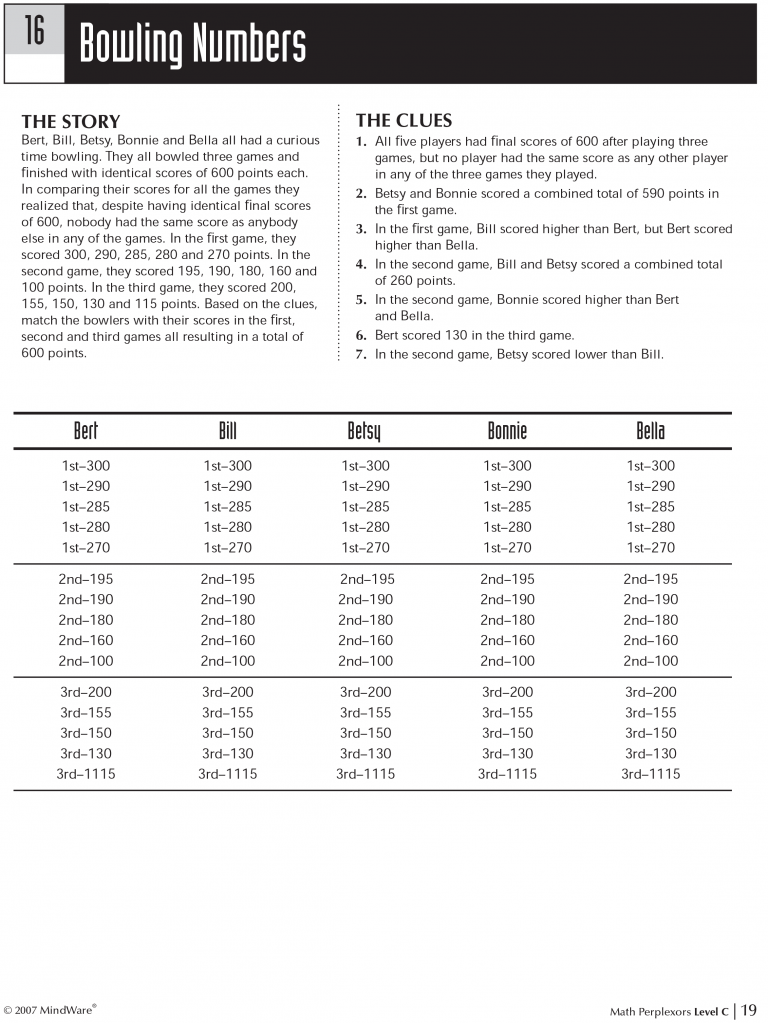 The STEAM Room » Math Perplexors: Level C